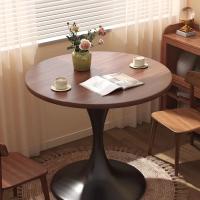 China Tulip Design Round Coffee Table 80cm Durable Carbon Steel Frame Living Room Small Corner Table for sale