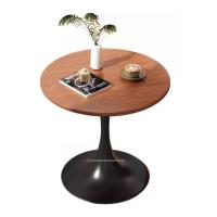 China Tulip Design Round Coffee Table 80cm Durable Carbon Steel Frame Living Room Small Corner Table for sale