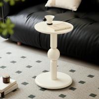 China Modern Round Wooden Sofa Side Table with Swivel Caster Wheels Nightstand Accent Coffee Table for sale