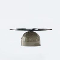 China Modern Cream-Tone Coffee Table Set with 8mm Tempered Glass and Iron Base for Small Living Rooms for sale