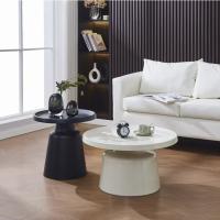 China Nordic Minimalist Round Metal Coffee Table 60cm Portable Sofa Side Table for Small Spaces for sale