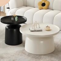 China Nordic Minimalist Round Metal Coffee Table 60cm Portable Sofa Side Table for Small Spaces for sale