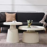 China Nordic Minimalist Round Metal Coffee Table 60cm Portable Sofa Side Table for Small Spaces for sale