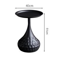 China Modern Convertible Iron Coffee Table 40cm Round Top Minimalist Sofa Side Table for Small Space Living Room for sale