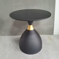 China Modern Sintered Stone Coffee Table 50cm Round Metal Accent End Table for Living Room Bedroom for sale