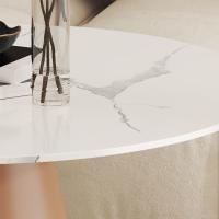 China Modern Corner Coffee Table with 12mm Rock Plate Top and Metal Base for Small Spaces for sale