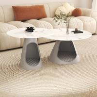 China Modern Corner Coffee Table with 12mm Rock Plate Top and Metal Base for Small Spaces for sale