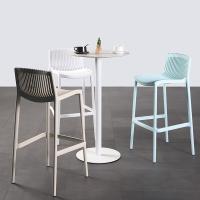 China Stackable PP Bar Stool Counter Height 75cm Lightweight Restaurant Chair for Outdoor Balcony Backyard for sale