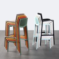 China Stackable PP Bar Stool Counter Height 75cm Lightweight Restaurant Chair for Outdoor Balcony Backyard for sale
