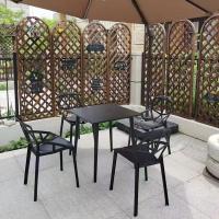 China Carbon Steel Outdoor Furniture Set Thickened Metal Lounge Chairs Coffee Table Patio Courtyard Park for sale