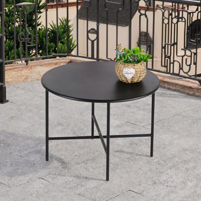 China Nordic Style Round Iron Coffee Table 80cm Modern Metal Base Living Room Furniture for sale