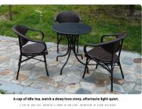China Modern Eco-Friendly Waterproof Plastic Rattan Outdoor Chair 50x50x80cm for Courtyard Hotel Park for sale