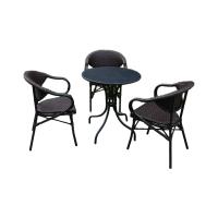China Modern Eco-Friendly Waterproof Plastic Rattan Outdoor Chair 50x50x80cm for Courtyard Hotel Park for sale