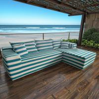 China Custom Retro Striped Compressed Sofa Waterproof Leisure Lazy Sectional Module for Living Room Outdoor Balcony Warehouse for sale