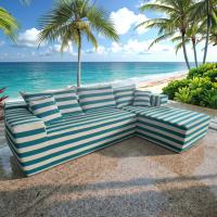 China Custom Retro Striped Compressed Sofa Waterproof Leisure Lazy Sectional Module for Living Room Outdoor Balcony Warehouse for sale