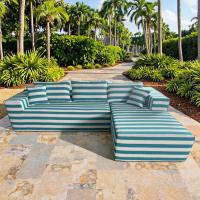 China Custom Retro Striped Compressed Sofa Waterproof Leisure Lazy Sectional Module for Living Room Outdoor Balcony Warehouse for sale