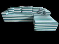 China Custom Retro Striped Compressed Sofa Waterproof Leisure Lazy Sectional Module for Living Room Outdoor Balcony Warehouse for sale