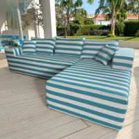 China Custom Retro Striped Compressed Sofa Waterproof Leisure Lazy Sectional Module for Living Room Outdoor Balcony Warehouse for sale