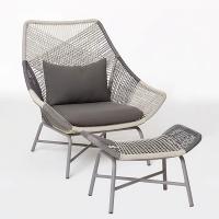 China Outdoor PE Rattan Patio Lounge Chair with Aluminum Frame and Foot Pedal Set for Garden Dining for sale