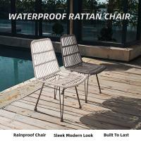 China Weatherproof Rattan Outdoor Dining Chair Stackable Lightweight Eco-Friendly for Restaurant Patio for sale