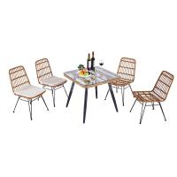 China Weatherproof Rattan Outdoor Dining Chair Stackable Lightweight Eco-Friendly for Restaurant Patio for sale