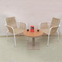 China Outdoor Dining Stacking Chair Aluminum Frame Rattan Woven Waterproof Eco-Friendly Patio for sale