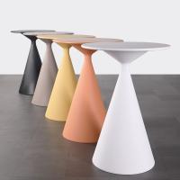 China Outdoor Minimalist Bar Table 112cm High Waterproof Sun-proof Small Round Patio Table for Balcony Coffee for sale
