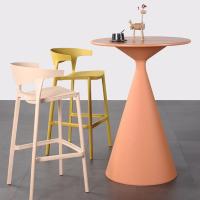 China Outdoor Minimalist Bar Table 112cm High Waterproof Sun-proof Small Round Patio Table for Balcony Coffee for sale
