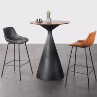 China Outdoor Minimalist Bar Table 112cm High Waterproof Sun-proof Small Round Patio Table for Balcony Coffee for sale