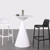 China Outdoor Minimalist Bar Table 112cm High Waterproof Sun-proof Small Round Patio Table for Balcony Coffee for sale