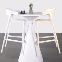 China Outdoor Minimalist Bar Table 112cm High Waterproof Sun-proof Small Round Patio Table for Balcony Coffee for sale