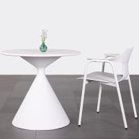 China Outdoor Patio Dining Table Iron Top PP Base Waterproof Sun Resistant for Balcony Cafe Shop 2 Seater for sale