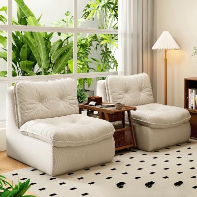 China Custom Corduroy Fabric Bean Bag Chair Lazy Sofa Lounge Chair for Living Room 80cm for sale