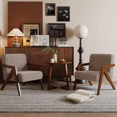 China Nordic Solid Wood Frame Armrest Backrest Soft Leisure Sofa Chair Modern Luxury Design Eco-Friendly Living Room Lounge for sale