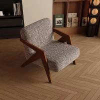 China Nordic Solid Wood Frame Armrest Backrest Soft Leisure Sofa Chair Modern Luxury Design Eco-Friendly Living Room Lounge for sale