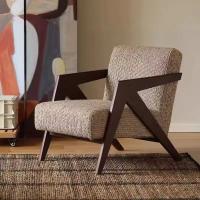 China Nordic Solid Wood Frame Armrest Backrest Soft Leisure Sofa Chair Modern Luxury Design Eco-Friendly Living Room Lounge for sale