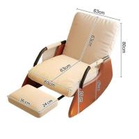 China Single Recliner Rocking Chair Corduroy Fabric Living Room Sofa with Solid Wood Base 1-Seat for sale