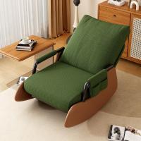 China Single Recliner Rocking Chair Corduroy Fabric Living Room Sofa with Solid Wood Base 1-Seat for sale