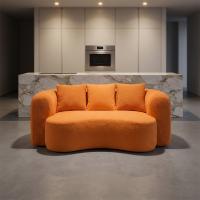 China Curved Rest Area Lounge Sofa Custom Sectional Seat 3-Seater Living Room Furniture Salon Leisure Sofa for sale