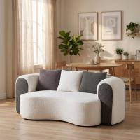 China Curved Rest Area Lounge Sofa Custom Sectional Seat 3-Seater Living Room Furniture Salon Leisure Sofa for sale