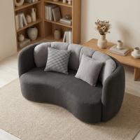 China Modern Chesterfield Two-Seater Fan-Shaped Fabric Sofa Set 200cm Wide for Hotels Villas for sale