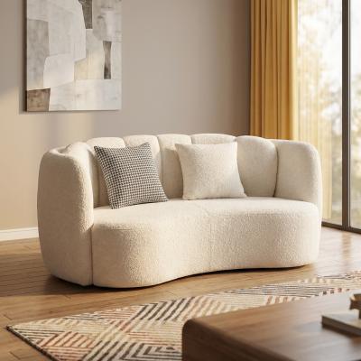China Modern Chesterfield Two-Seater Fan-Shaped Fabric Sofa Set 200cm Wide for Hotels Villas for sale