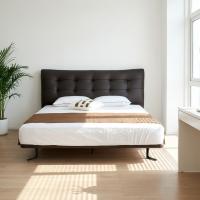 China Italian Modern Luxury Double Bed Solid Oak Wood Black Genuine Leather Frame Eco-Friendly Storage Bedroom Furniture for sale