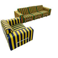 China Modern Outdoor Garden Sofa Set Steel Frame Weatherproof Fabric 3-Seater for Patio Villa Hotel for sale