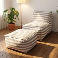 China Water-Resistant Anti-UV Modern L-Shape Bean Bag Sofa Set Removable Cover Eco-Friendly Foldable Design for Indoor/Outdoor Use for sale