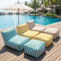 China Water-Resistant Anti-UV Modern L-Shape Bean Bag Sofa Set Removable Cover Eco-Friendly Foldable Design for Indoor/Outdoor Use for sale
