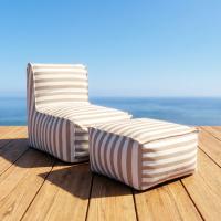China Water-Resistant Anti-UV Modern L-Shape Bean Bag Sofa Set Removable Cover Eco-Friendly Foldable Design for Indoor/Outdoor Use for sale