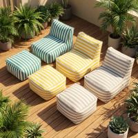 China Water-Resistant Anti-UV Modern L-Shape Bean Bag Sofa Set Removable Cover Eco-Friendly Foldable Design for Indoor/Outdoor Use for sale
