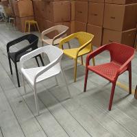 China Modern Design Outdoor Furniture PP Plastic Dining Chair Restaurant Portable Stackable Patio Chair for Garden Cafe for sale