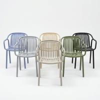 China Hot Selling Vertical Hollow PP Chair Comfortable Simple Dining Leisure Armchair for Home Outdoor Balcony Beach Warehouse Use for sale